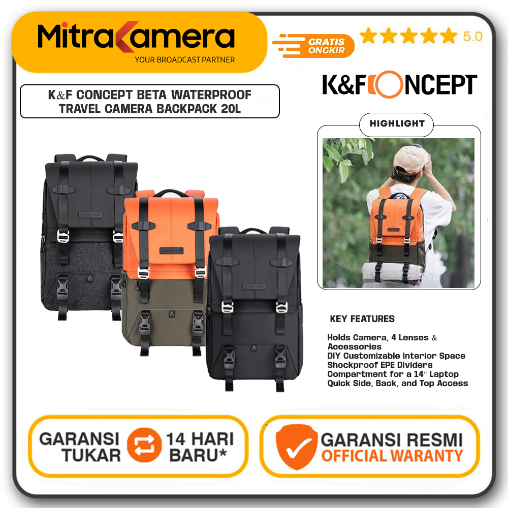Jual K&F Concept Beta Waterproof Travel Camera Backpack 20L - Tas Kamera | Shopee Indonesia