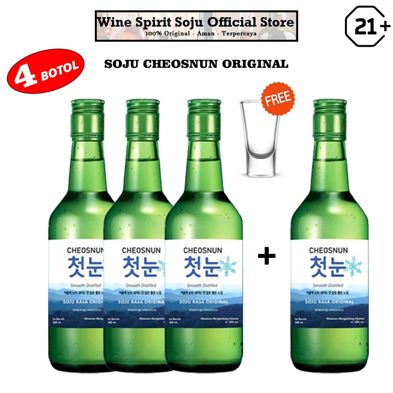Jual Promo 3 + 1 Soju Cheosnun Original 360ml FREE SLOKI | Shopee Indonesia