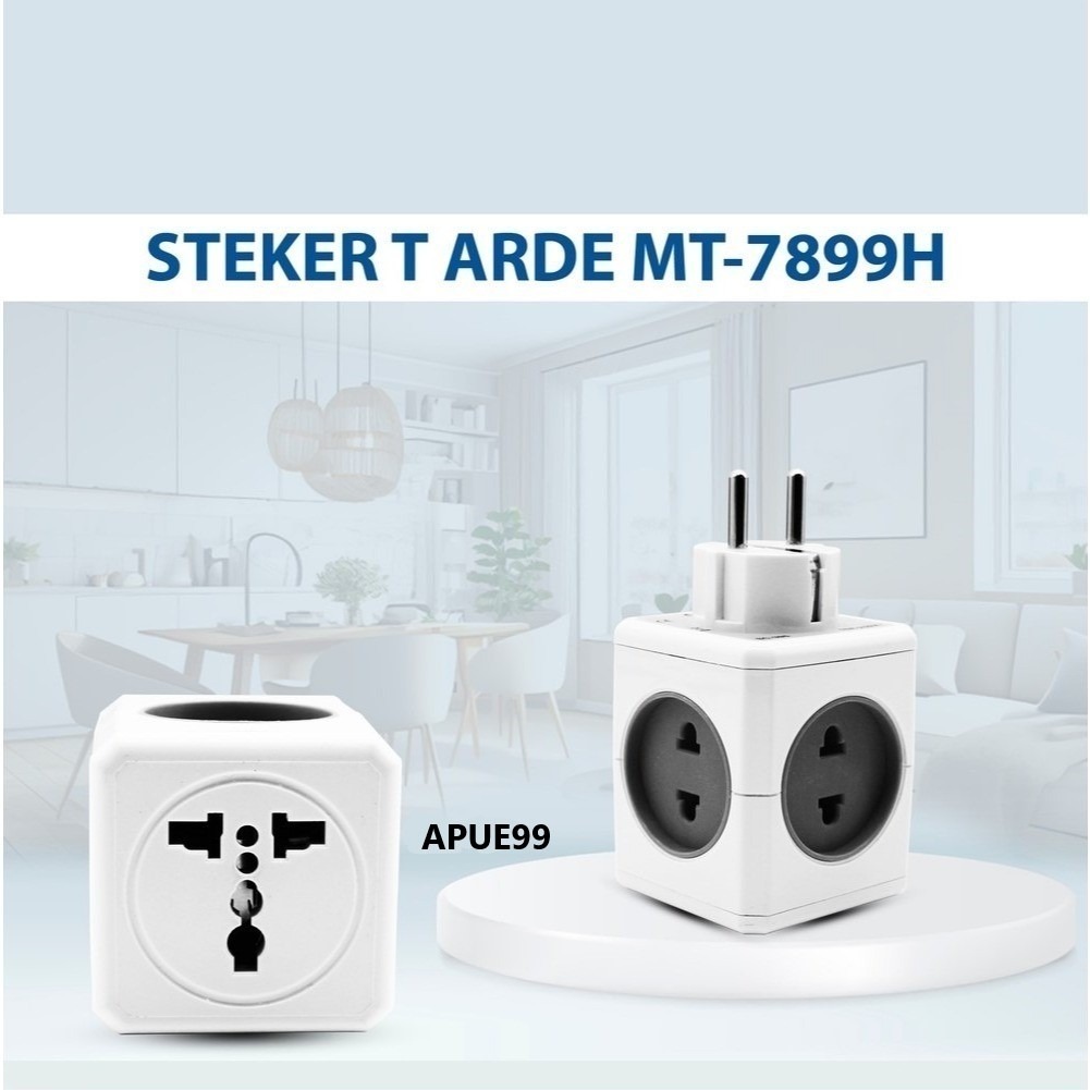Jual Steker T Arde Mikotek / Steker Colokan Serbaguna 5 Lubang Putih MT ...