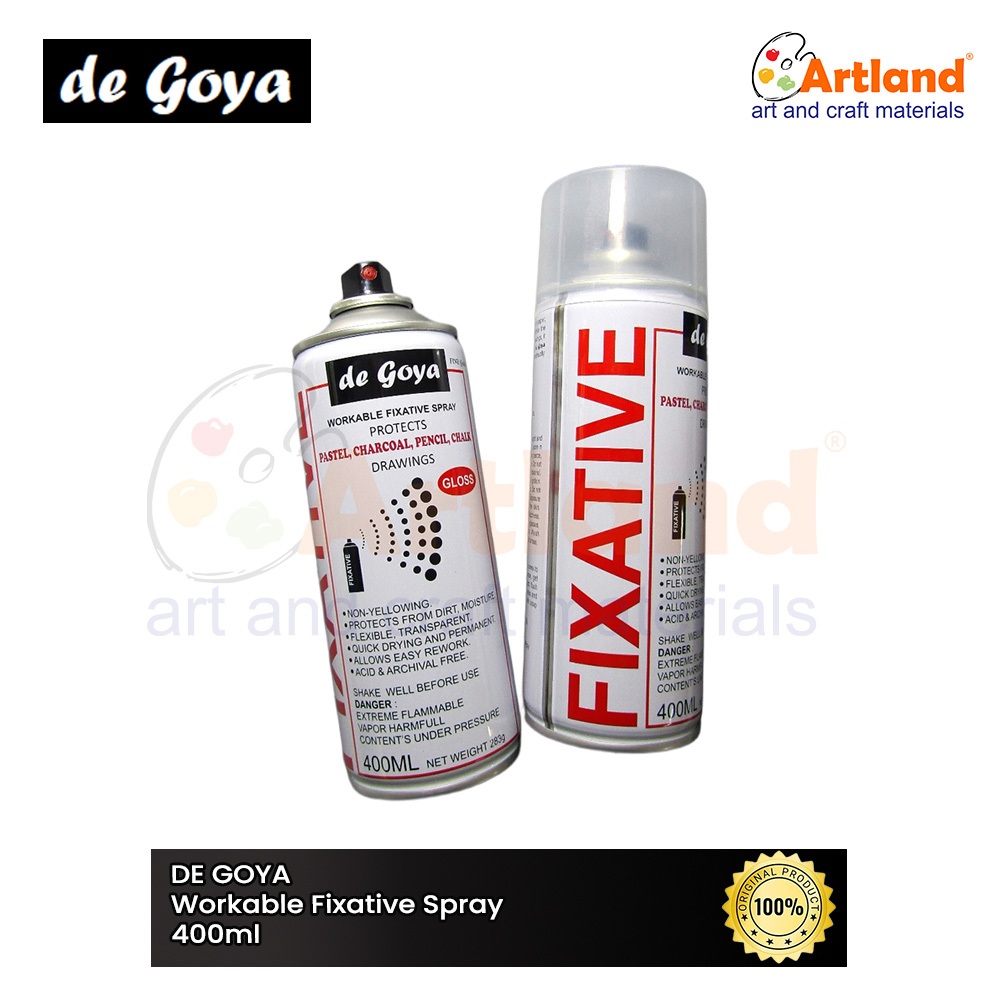 Jual De Goya Workable Fixative Spray Gloss 400ml – Pelindung Karya Seni ...