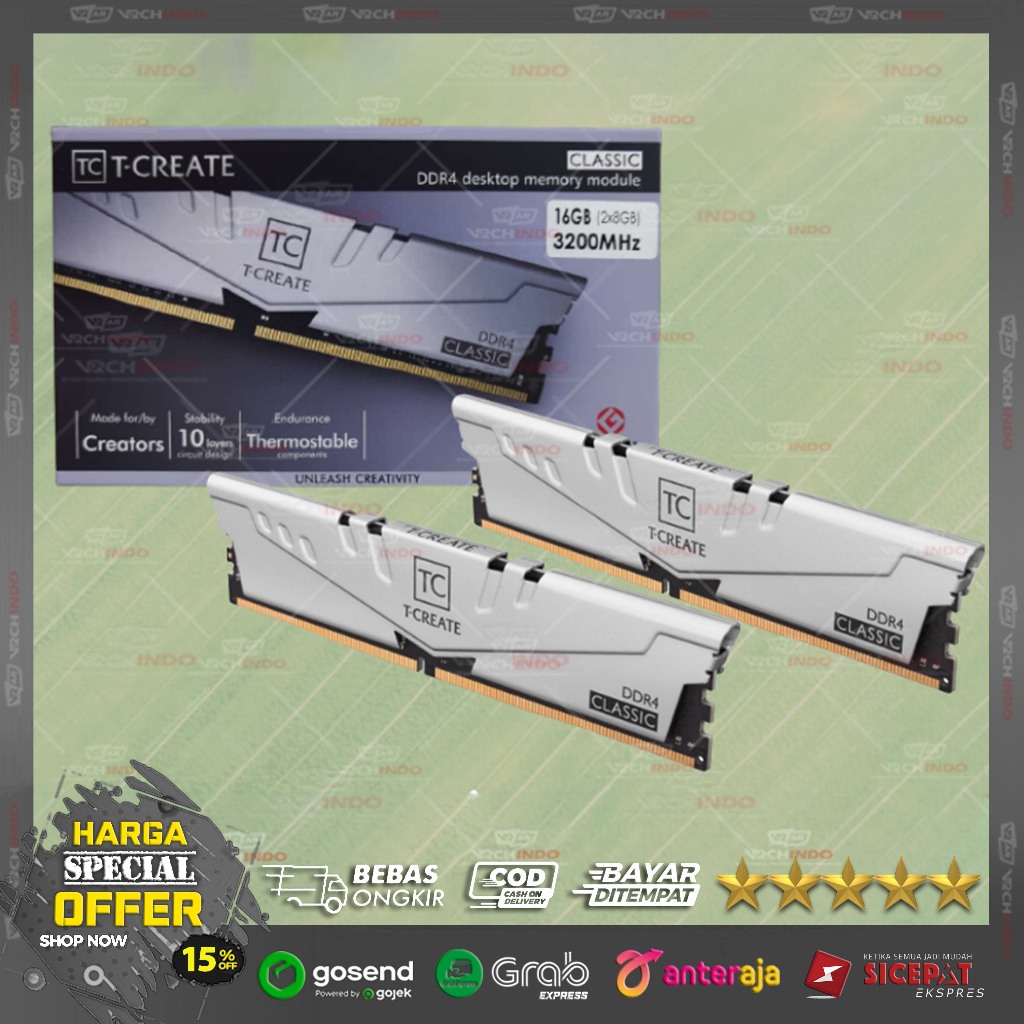Jual RAM TEAM T-CREATE CLASSIC PC3200Mhz 16GB DDR4 ( 8GB X 2 ) | Shopee ...
