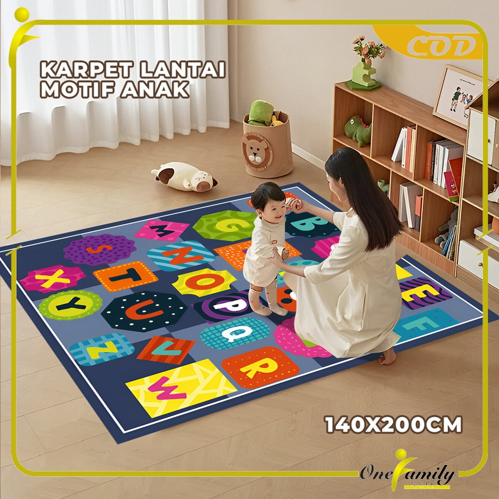 Jual ONE-C784 Karpet Lantai Anak Playmate 140X200 / Karpet Kamar Tidur ...