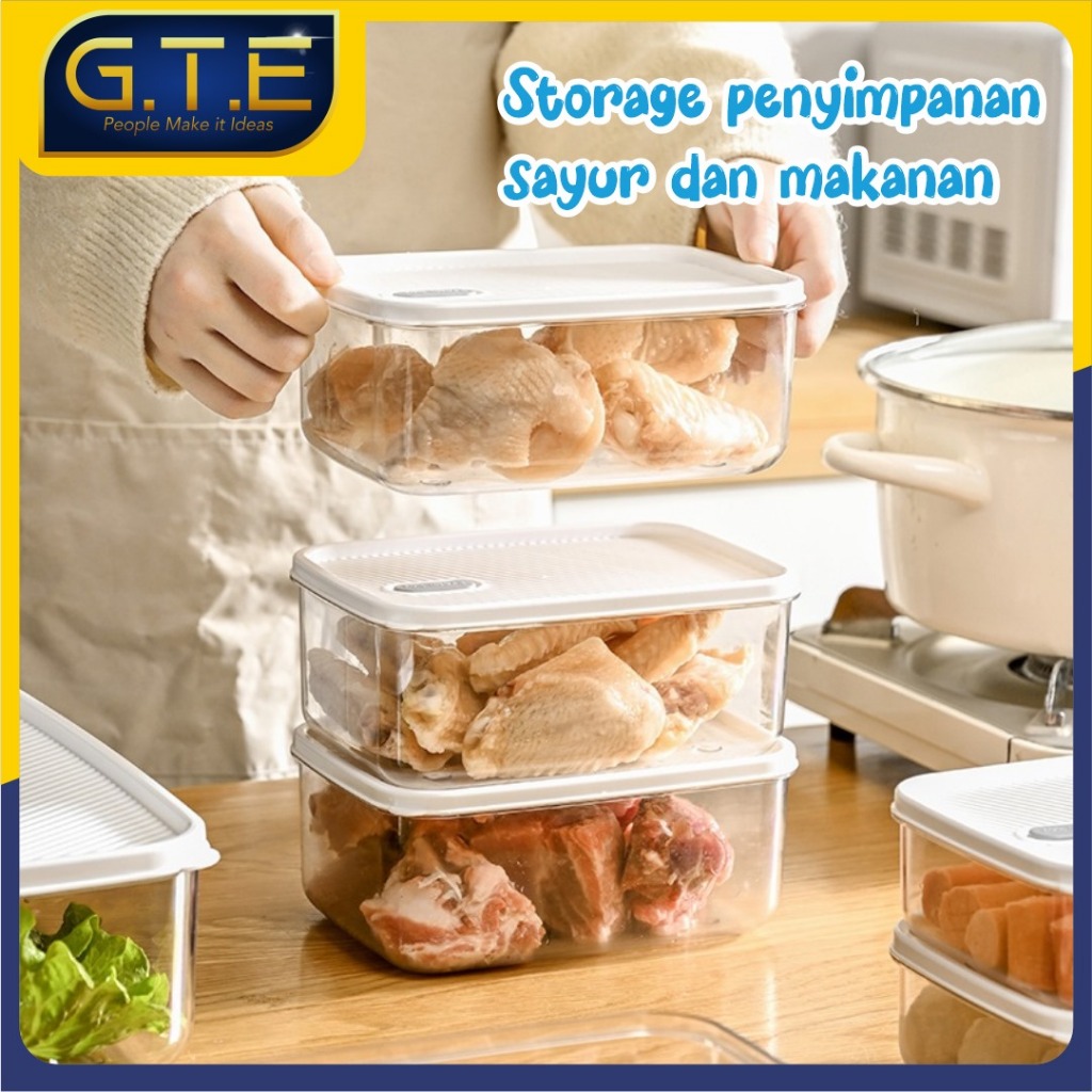 Jual GTE | Tempat Penyimpanan Kulkas/ Wadah Makanan Putih/ Kotak ...