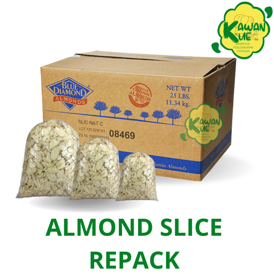 Jual Kacang Almond Slice Repack Kemasan Timbang 500 gr dan 1 kg ...