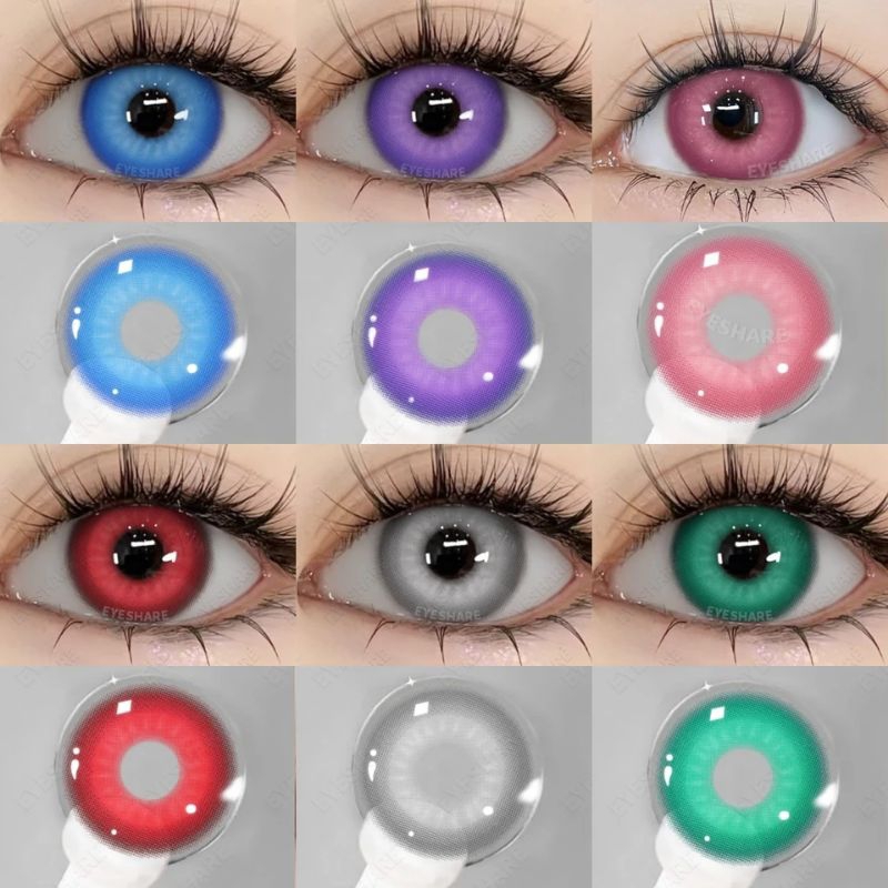 Jual Softlens Cosplay warna merah, hijau, biru, ungu, abu-abu tanpa ...
