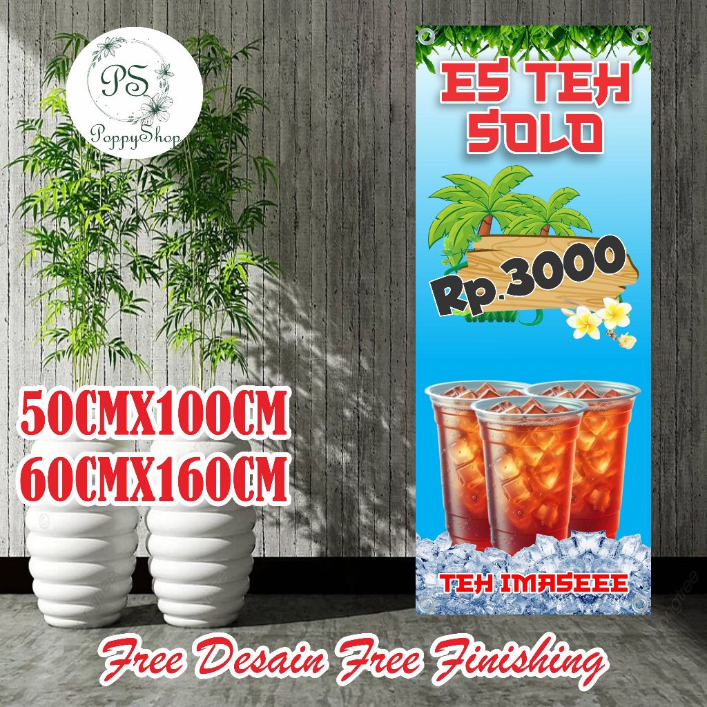 Jual Spanduk Banner 60X160 Es Teh Solo Jumbo Bisa Custom Desain ...