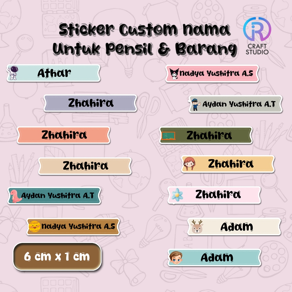Jual Isi 60 pcs Sticker Nama Pulpen & Barang Anti Air | Sticker Nama ...