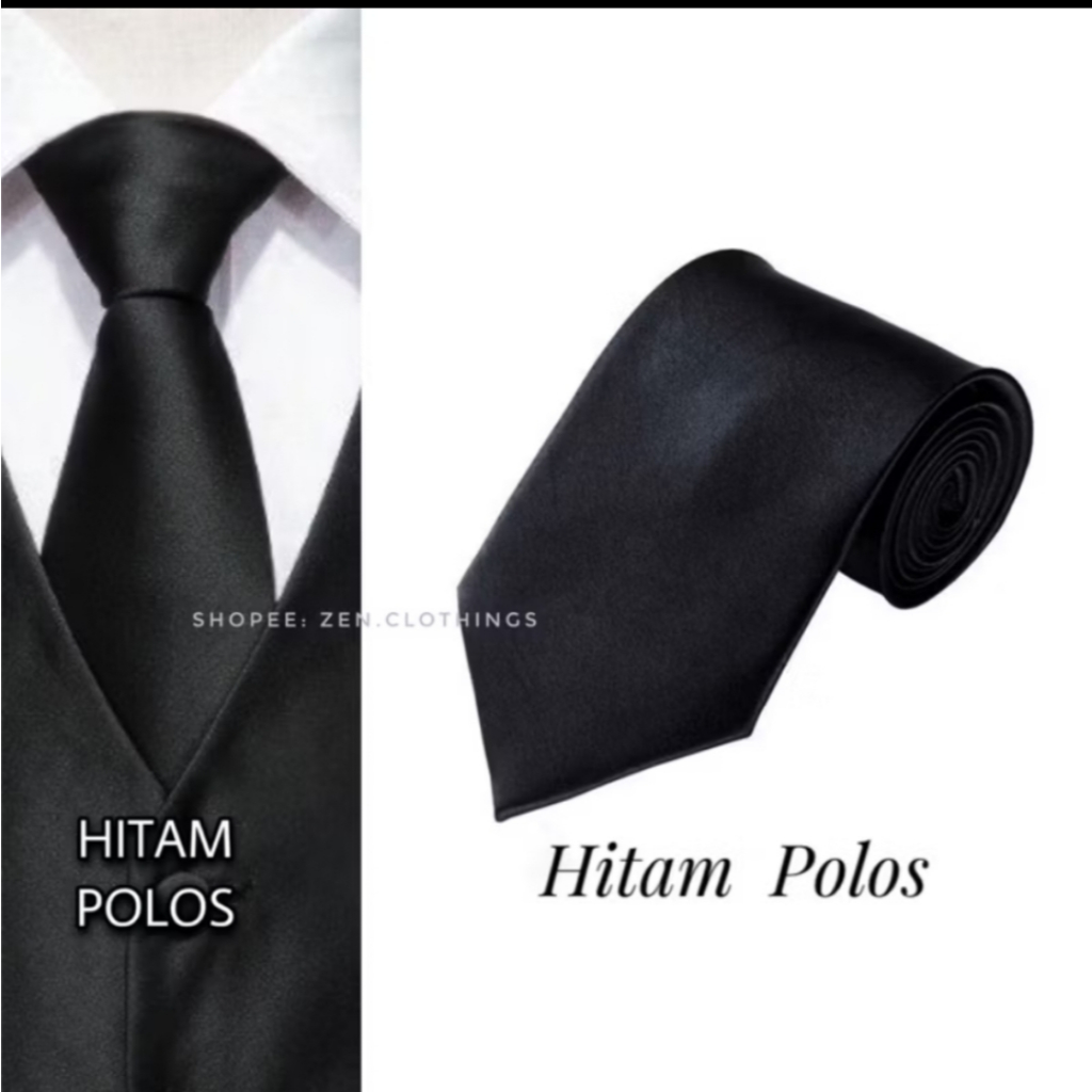 Jual Dasi Hitam Polos_Dasi Hitam Perekat_Dasi Pria_Dasi Tempel_Dasi ...