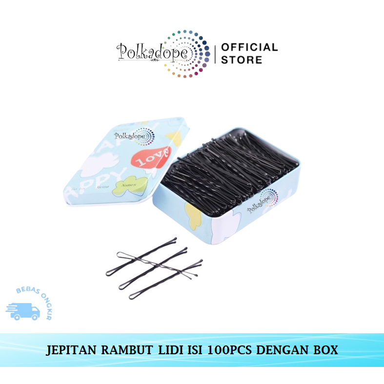 Jual Polkadope - Jepitan Rambut Lidi 1 Box Isi 100 Pcs Denga Box ...