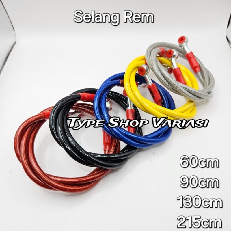 Jual Selang Rem Depan Belakang Variasi Motor Panjang 60cm 90cm 130cm ...