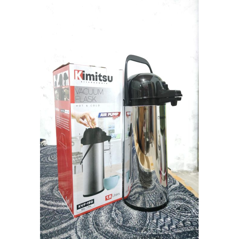 Jual Termos Vacum Pencet Kimitsu Stainless Ukuran Kapasitas 1,9 Liter ...