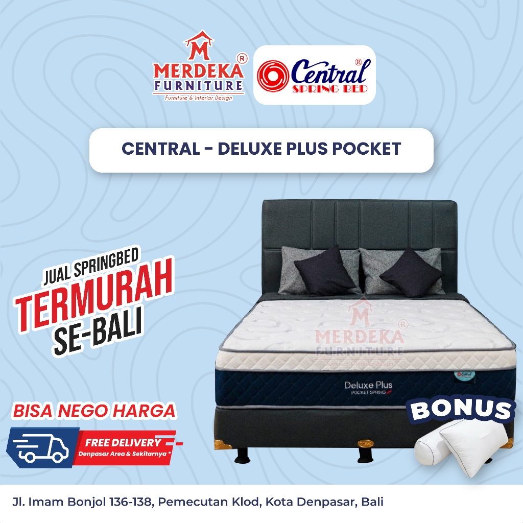 Jual Kasur Central ~ Deluxe Plus Pocket | Spring Bed 160x200|Free Bantal| | Shopee Indonesia