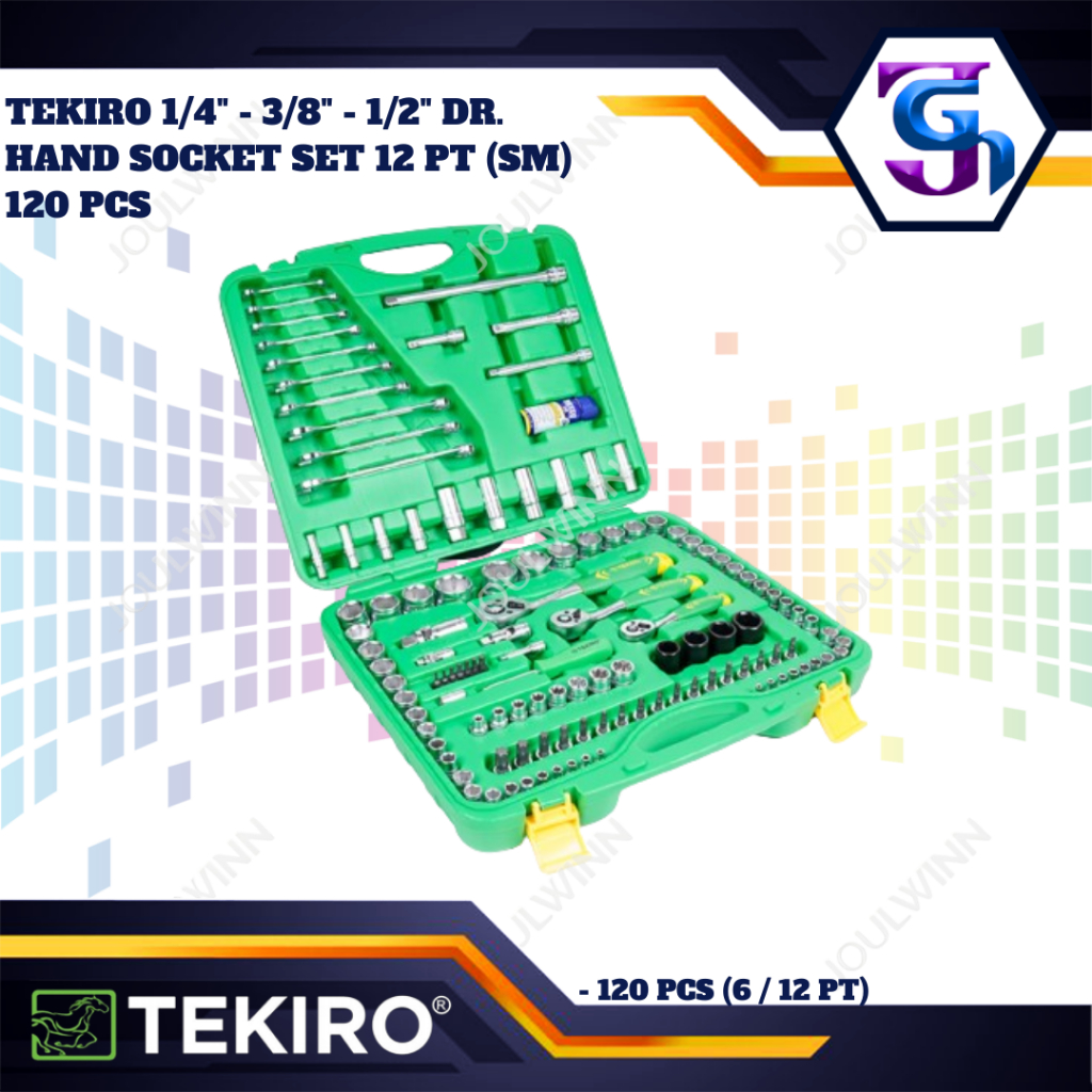 Jual TEKIRO 1/4" - 3/8" - 1/2" Dr. Socket Set 12 Pt (Sm) 120 Pcs | Shopee Indonesia
