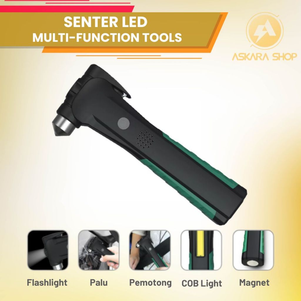 Jual Senter LED Multifungsi Dengan Safety Hammer Untuk Kondisi Darurat ...