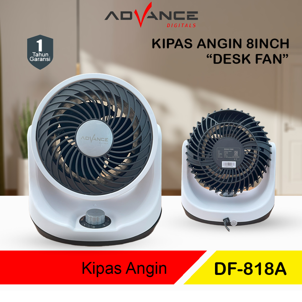 Jual Advance DF-818A Kipas Angin Meja 8 inch Rotasi 180⁰ Atas Bawa Kipas Angin Meja Portable ...