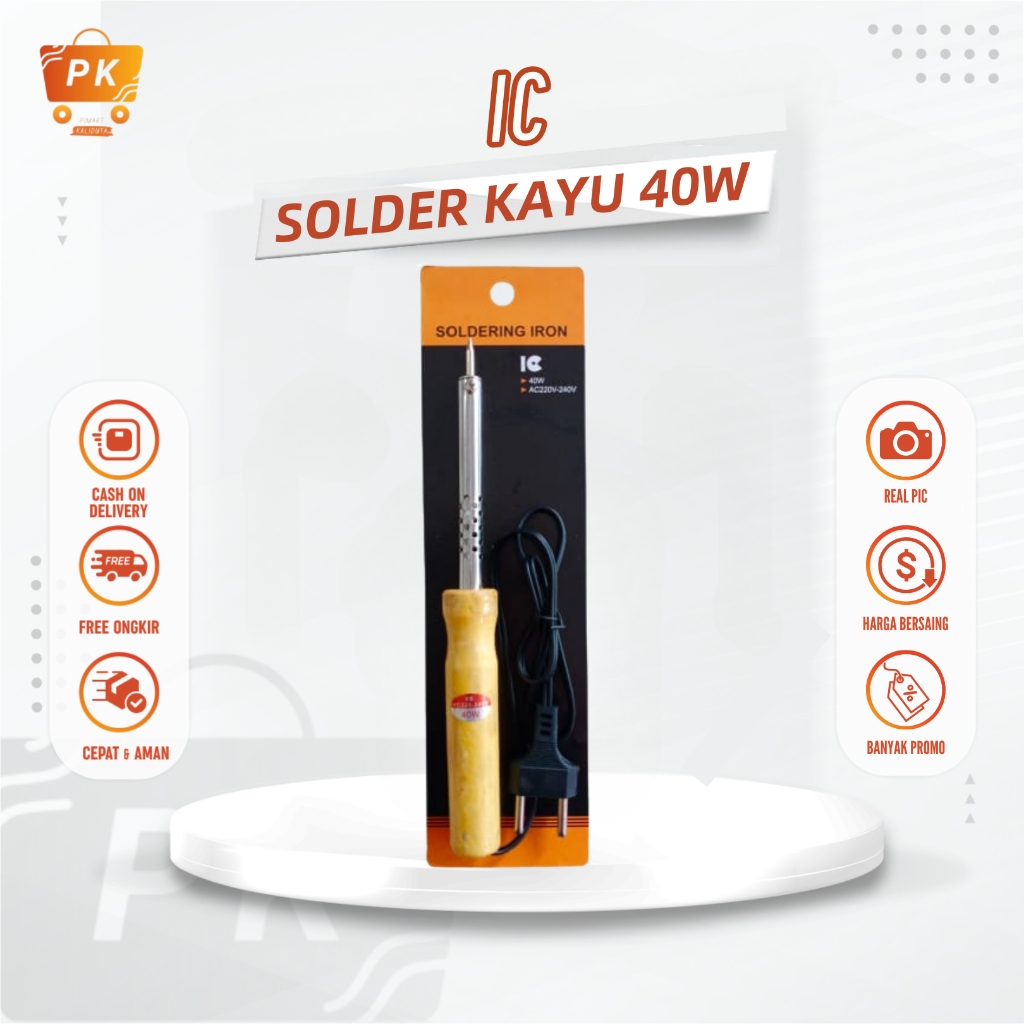 Jual Solder Kayu Listrik Gagang Wood Soldering Iron 40 Watt IC | Shopee ...