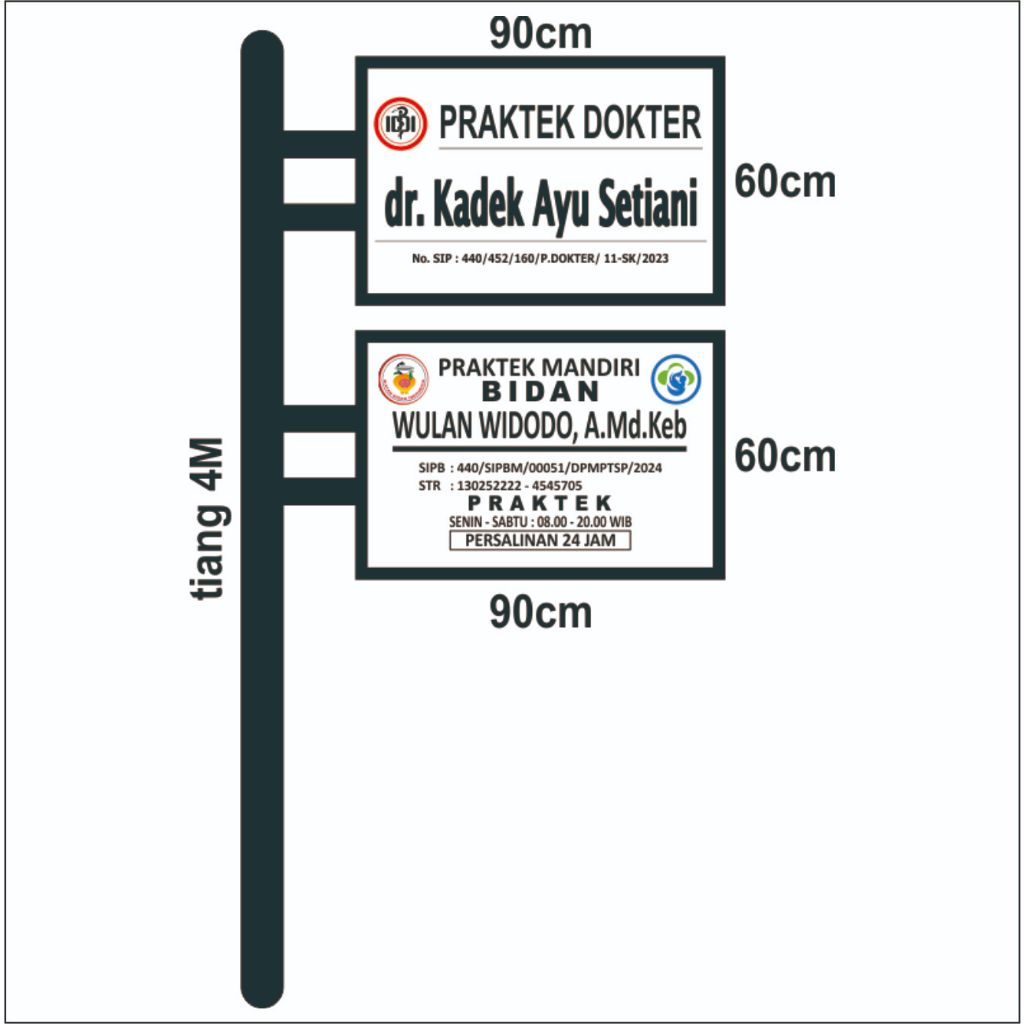 Jual NEON BOX CUSTOME 2 MUKA 1 TIANG 4M | Shopee Indonesia