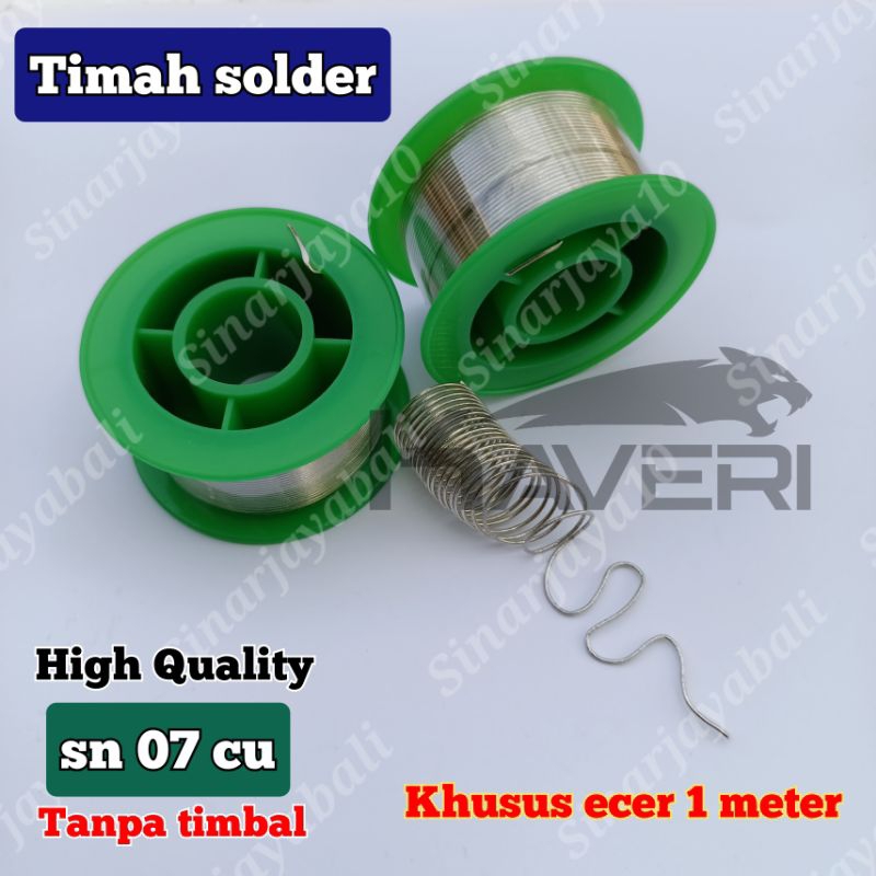 Jual timah solder kawat tinol solder kaveri ecer 1meter sn 07 cu sn07cu ...
