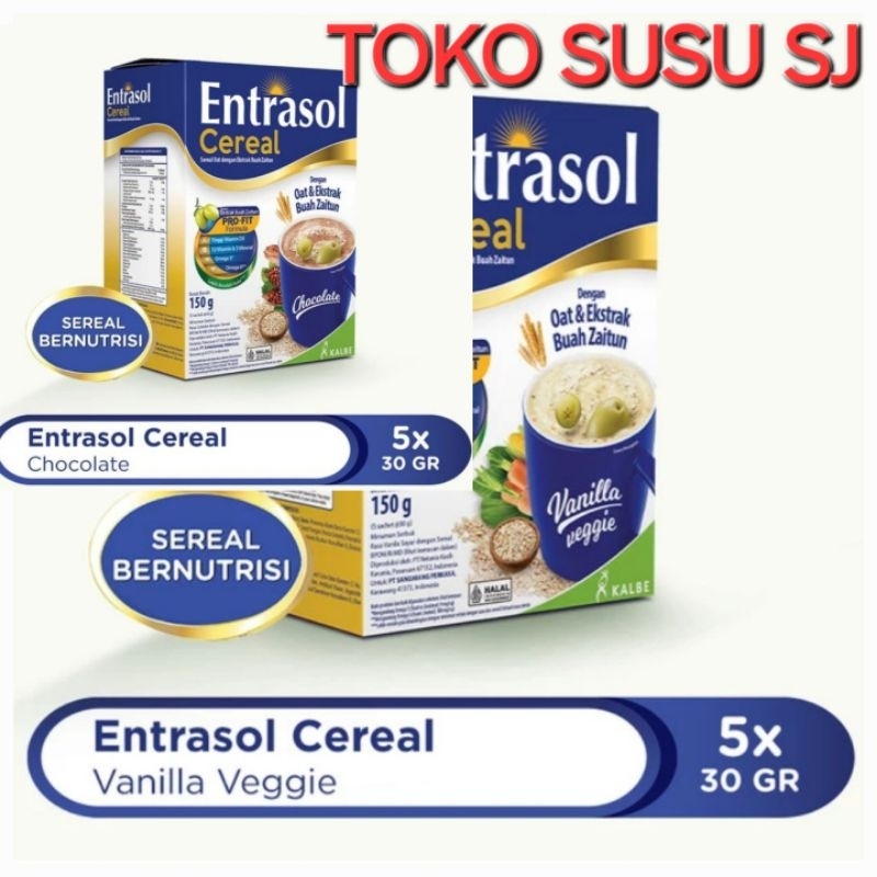 Jual ENTRASOL CEREAL QUICK START OAT VANILLA COKLAT VEGGIE 5 x 30gr ...