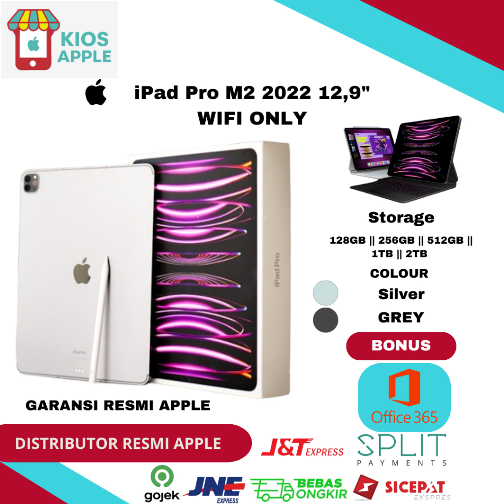 Jual Apple iPad Pro M2 2022 12,9" inch 256GB 128GB 512GB 1TB Wifi Only Garansi Resmi Apple ...