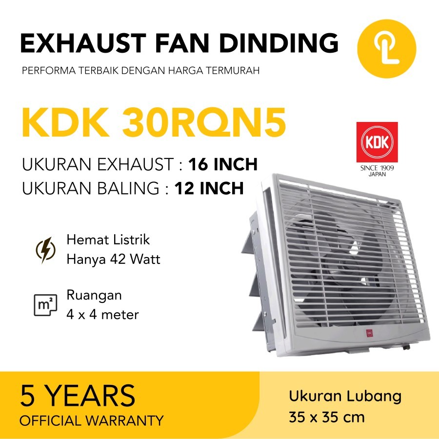 Jual Exhaust KDK 30RQN / Exhaust Fan Kipas Dinding 12 Inch 12" KDK 30 ...