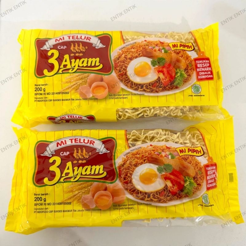 Jual Mi Telur Cap 3 Ayam 200gr Mie Telur | Shopee Indonesia