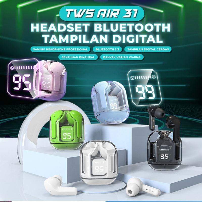 Jual ULTRA PODS TWS AIR 31 EARPHONE BLUETOOTH 5.3 MICROPHONE HIFI ...