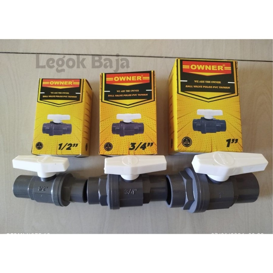 Jual Ball Valve Stop Kran PVC merk Owner Harga Satuan Grosir - 1 inch ...