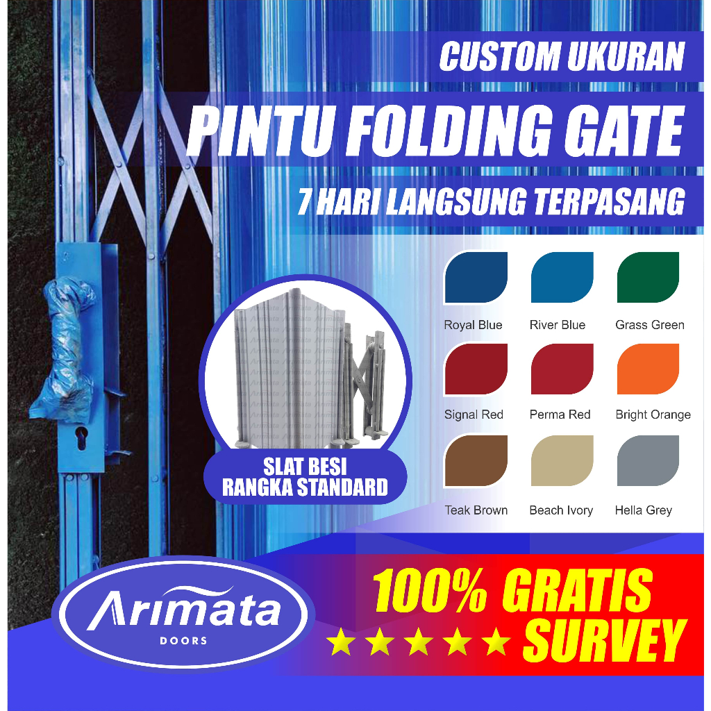 Jual Pintu Folding Gate Besi Rangka Standard | Shopee Indonesia