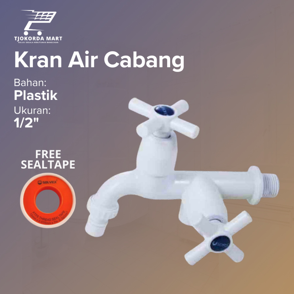 Jual Kran Cabang PVC Keran Air Double Plastik Hand Kamar Mandi Toilet ...