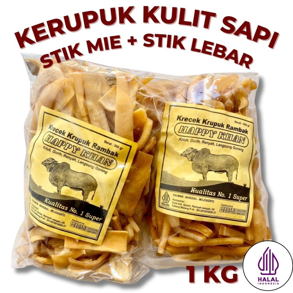 Jual Kerupuk Kulit Sapi Mentah 1kg / Rambak Sapi Mentah / Krecek Rambak ...