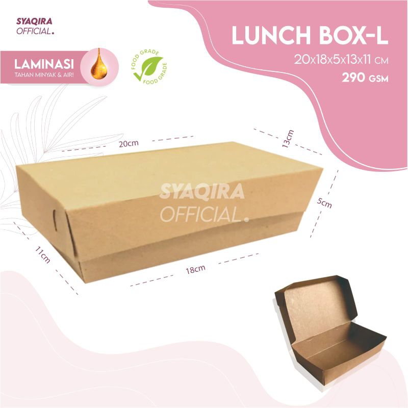 Jual Lunch Box Paper Kraft|Isi 50 Ukuran L|Dus Nasi|Dus Catering | Shopee Indonesia