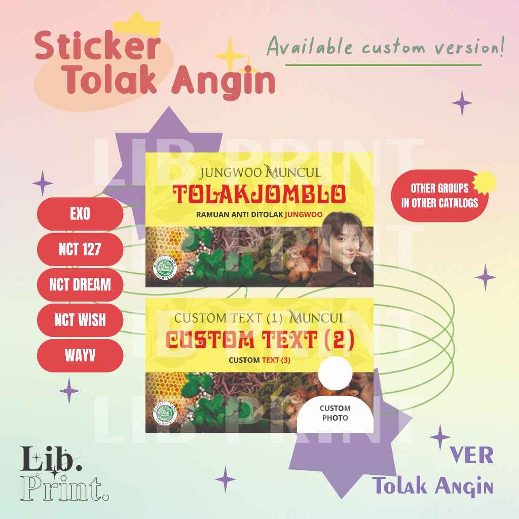 Jual STICKER TOLAK ANGIN CUSTOM NCT EXO NCT DREAM WAYV NCT 127 NCT WISH FREEBIES KONSER | Shopee ...
