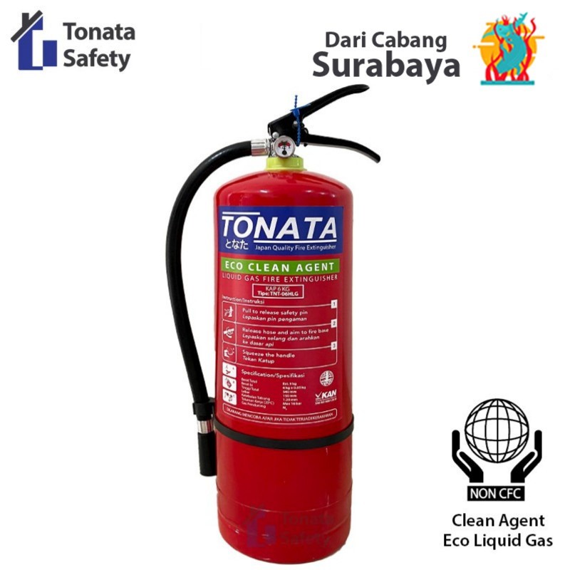 Jual APAR 6 kg Tonata Clean Agent Eco Liquid Gas / Set Komplit | Shopee ...