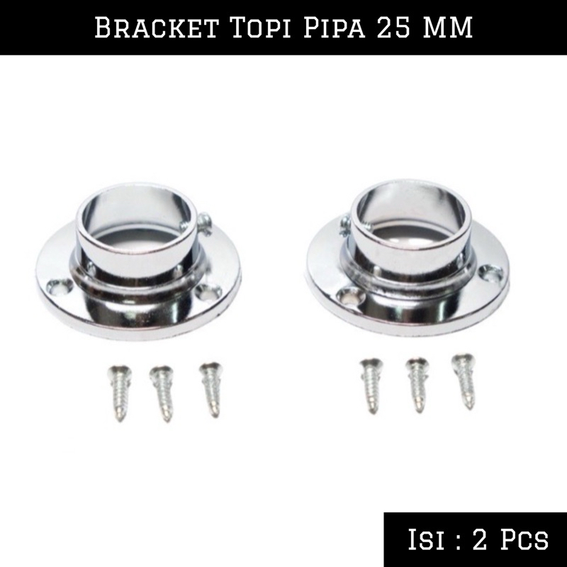 Jual (2 Pcs) Braket / Bracket Harfit Topi Pipa 25 mm + Skrup 1 Set ...