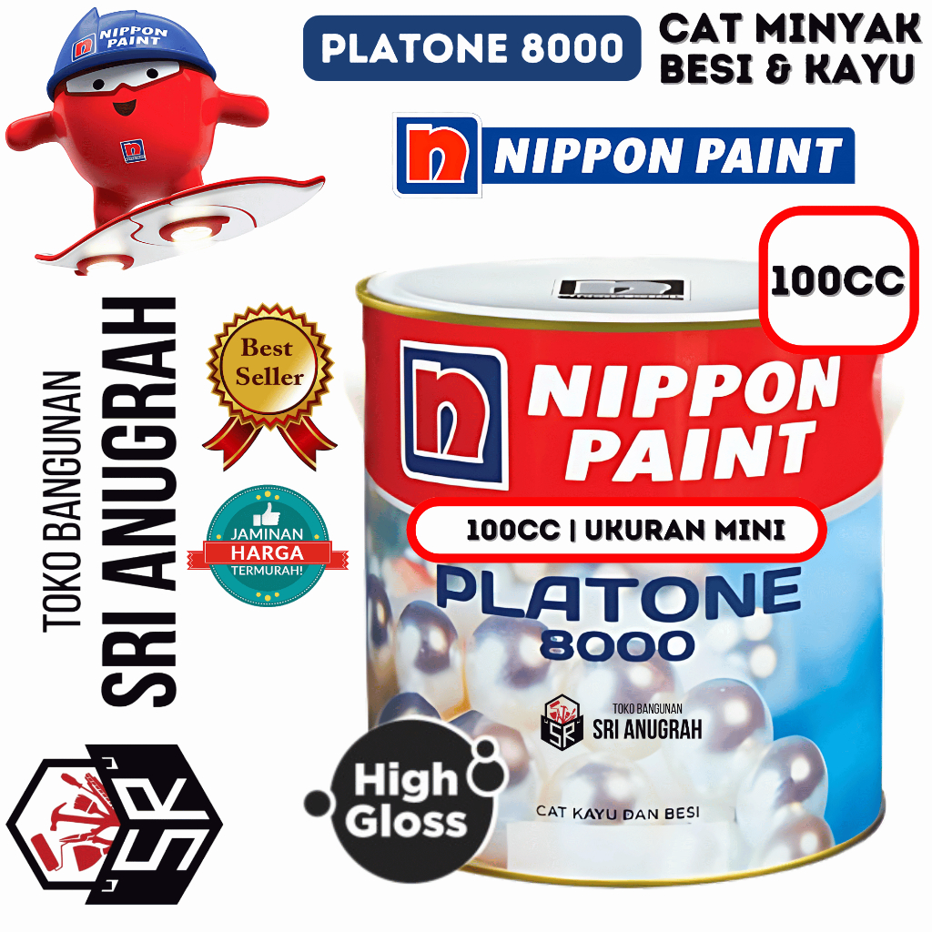 Jual Nippon Paint Platone 8000 Cat Minyak Kayu Dan Besi Ukuran Kecil ...