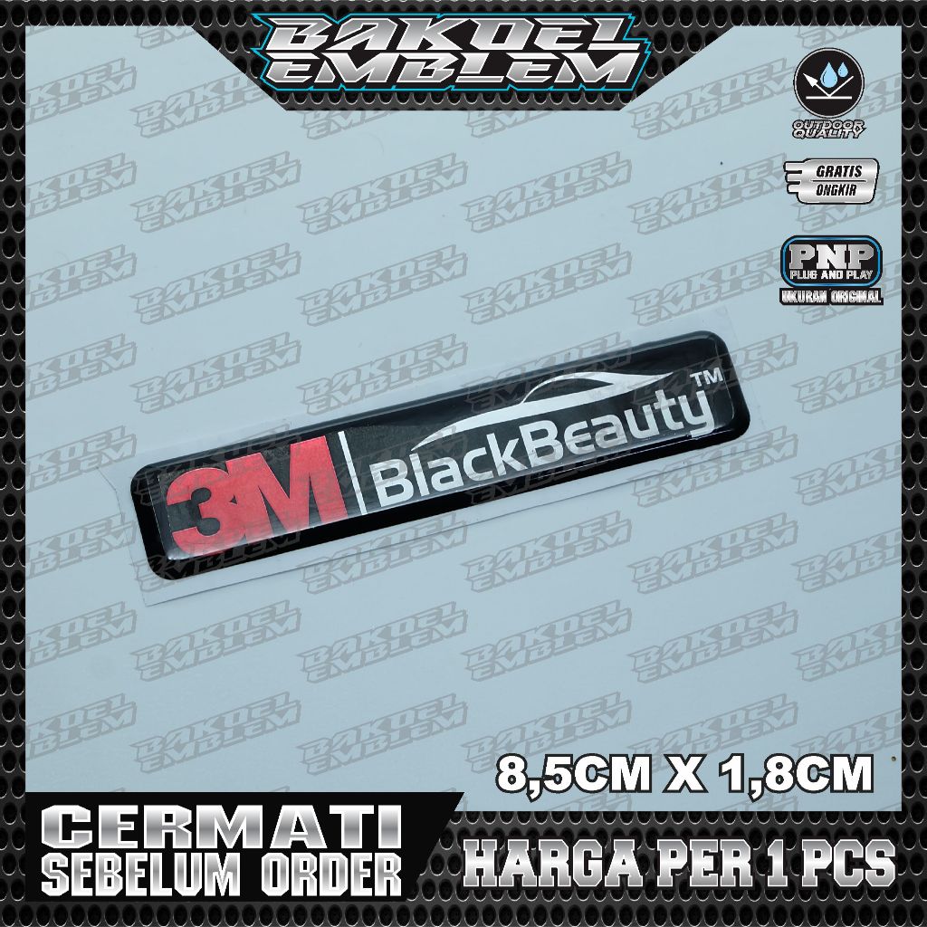 Jual EMBLEM 3M BLACKBEAUTY, EMBLEM TIMBUL KACA FILM 3M BLACKBEAUTY | Shopee Indonesia
