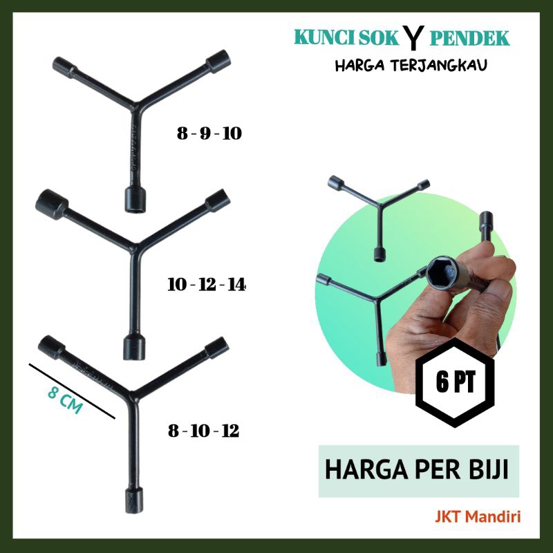 Jual Kunci Sok Socket Y Hitam panjang 8cm Varian 8-9-10 8-10-12 Dan 10 ...