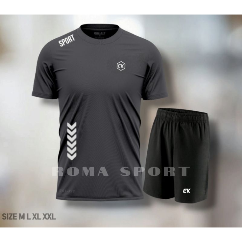 Jual 1 set baju olahraga baju gym fitnes baju jogging baju batminton ...