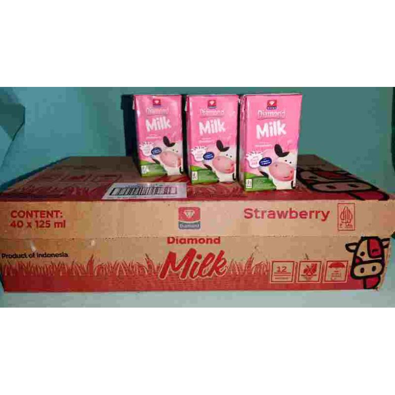Jual Susu UHT Diamond Strawberry 125ml (pcs) | Shopee Indonesia