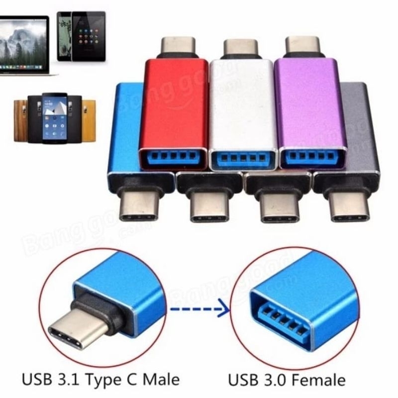 Jual OTG USB type C / tipe-c connector to Normal USB port | Shopee ...