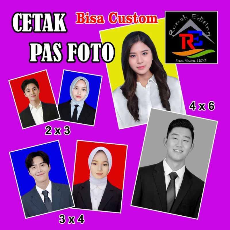 Jual Cetak pas foto / Cetak foto ukuran 2x3 3x4 4x6 | Shopee Indonesia