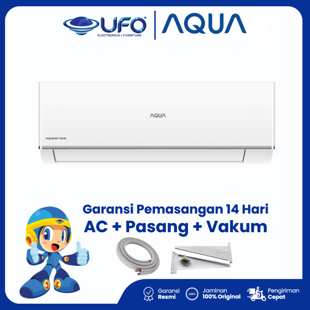 Jual AC AQUA 1/2 PK Split Inverter Clean Cool Series AQA-KR5VQCL ...