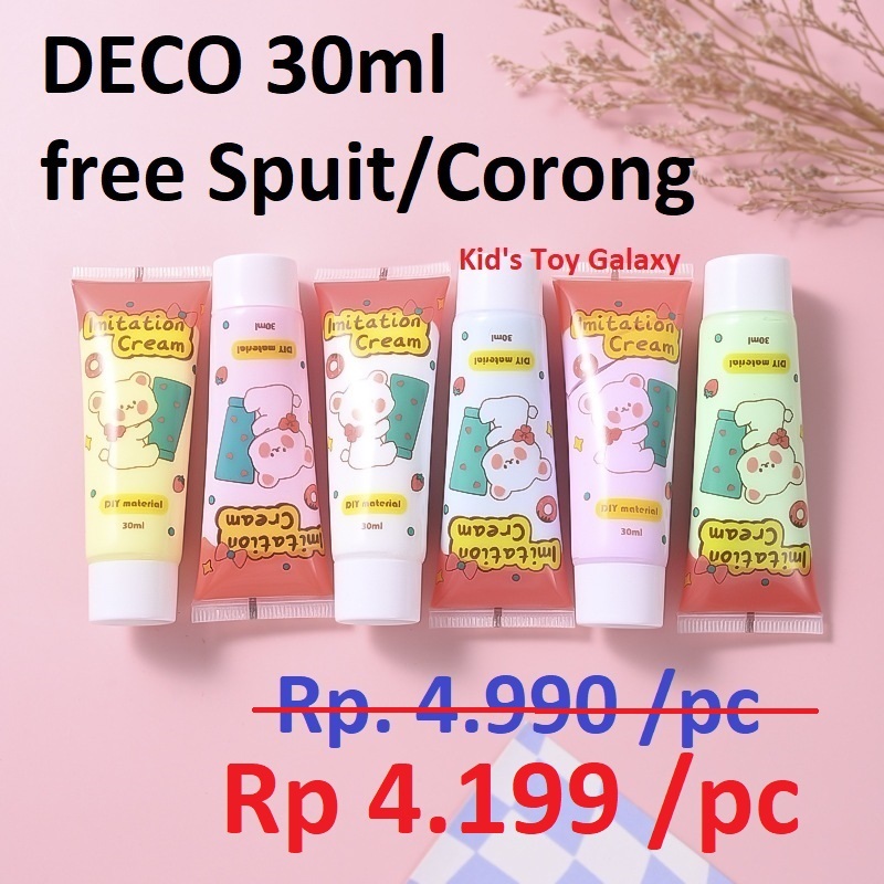 Jual Lem Deco Cream 30 ML free spuit 6 Warna, Lem Deco DIY, Deco Cream ...