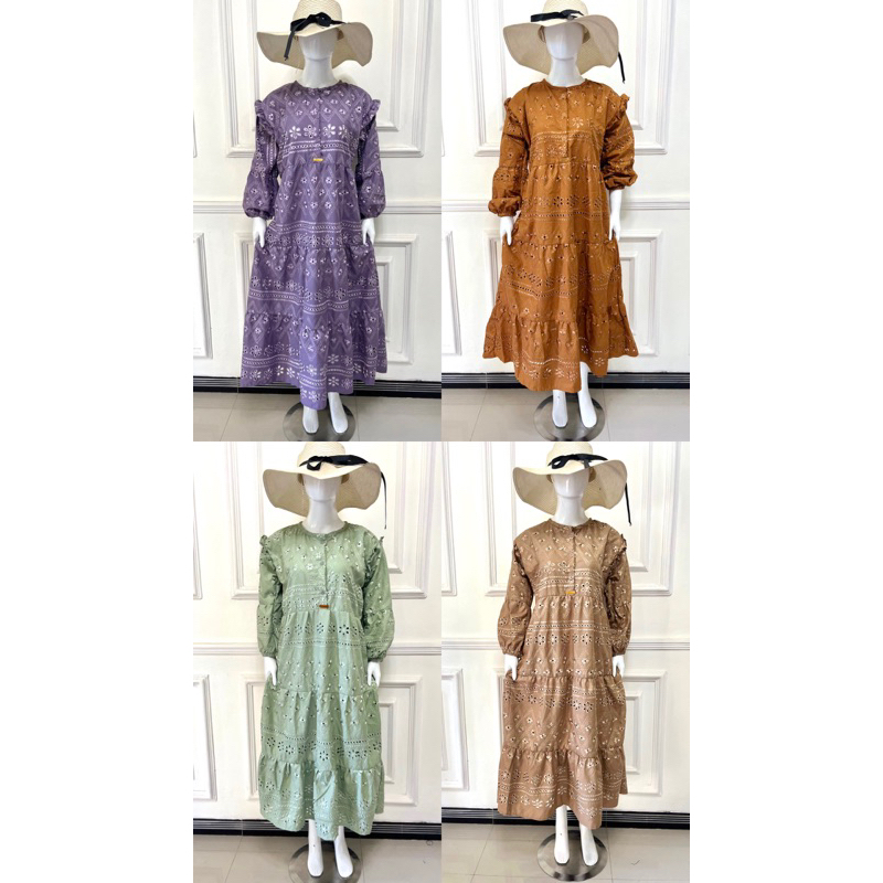 Jual DRESS KATBOL PREMIUM (Katun Bolong Bordir) | Shopee Indonesia