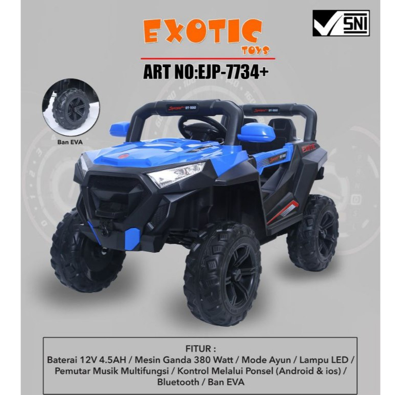 Jual Mobil Aki Anak Exotic EJP7734 & EJP7734+ Remote/ Handphone Control ...