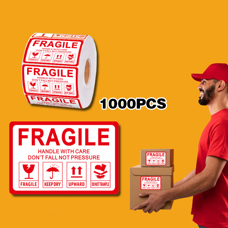 Jual Sticker Label Fragile 1000 PCS 1 Roll Sticker Handle With Care Don ...