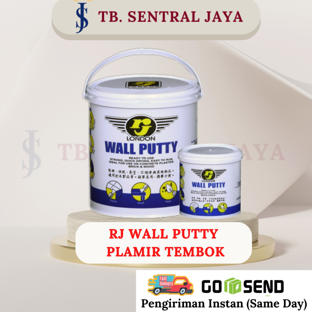 Jual Dempul RJ London Wall Putty 1 Kg & 5 Kg /Pelamir Tembok | Shopee ...