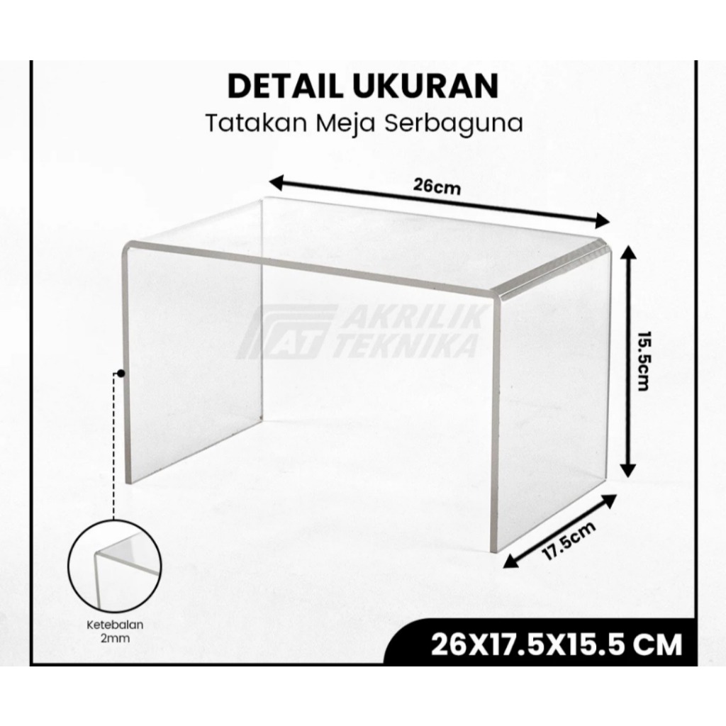 Jual Meja 3 sisi acrylic PxLxT 40x20x20cm | Shopee Indonesia