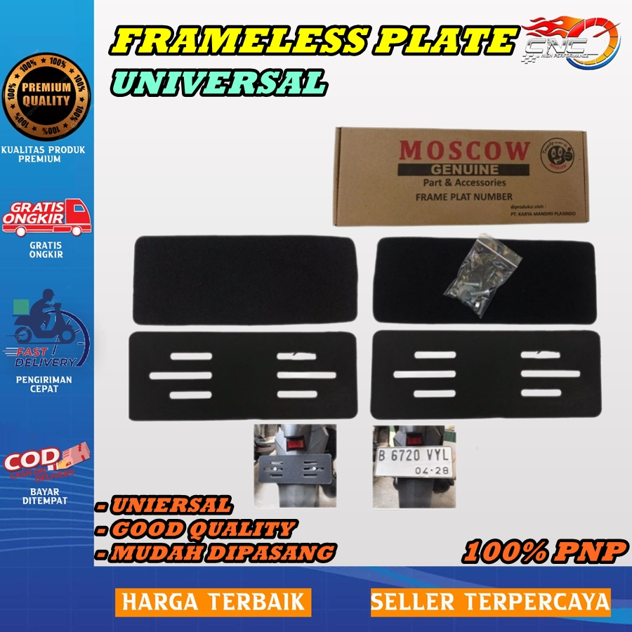 Jual FRAMELESS PLAT MOTOR PLATE MOTOR UNIVERSAL MOSCOW PAPAN PLAT NO ...